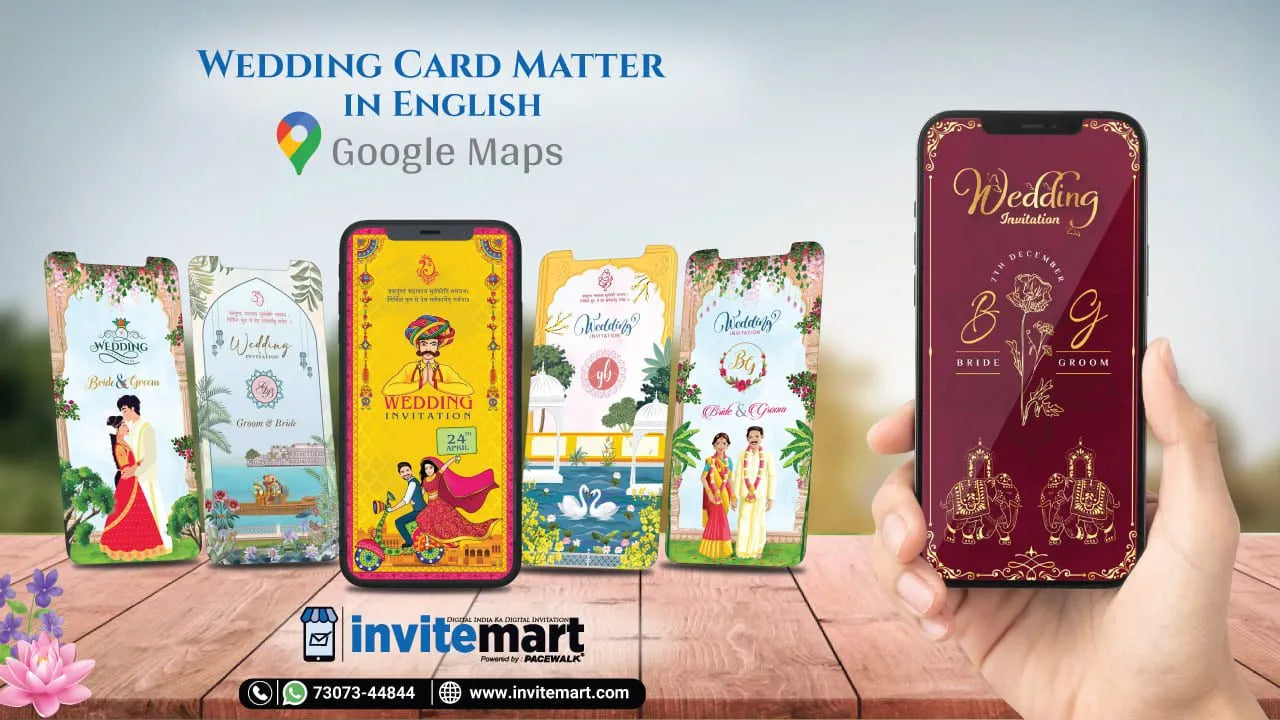 Wedding Card Matter in English – InviteMart