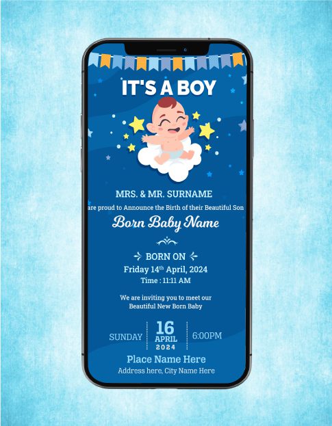 Baby Birth Announcement Invitation | BA-01 – InviteMart
