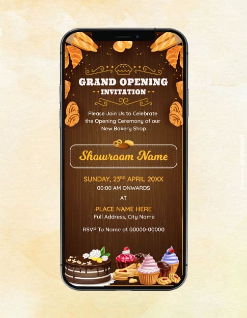 Bakery Grand Opening Invitation | Sweet Pastry Theme Digital E-Invite ...
