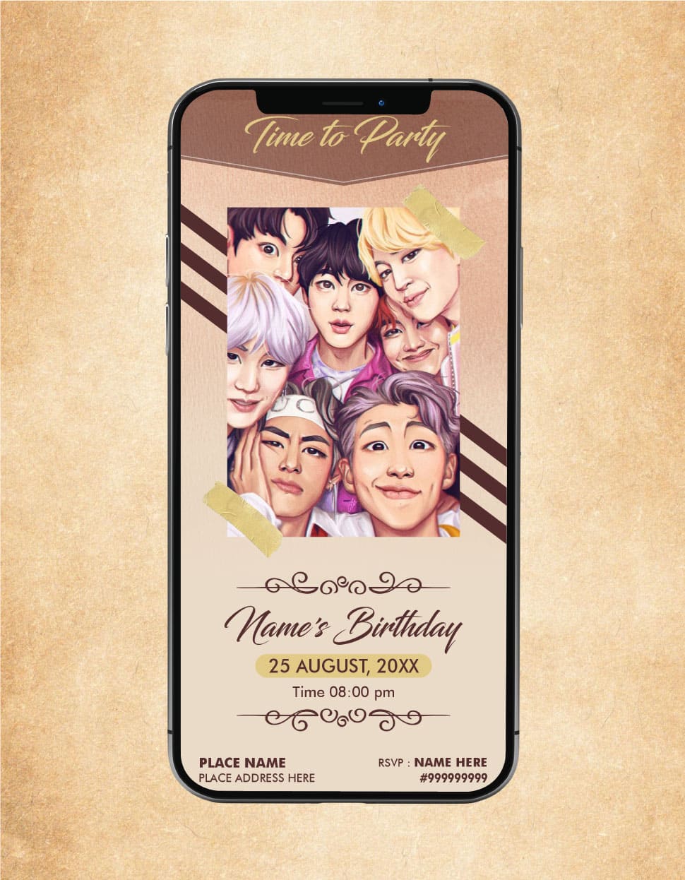 BTS Birthday Invitation Card | K-Pop Theme Party E-Invite | IM-2294 ...