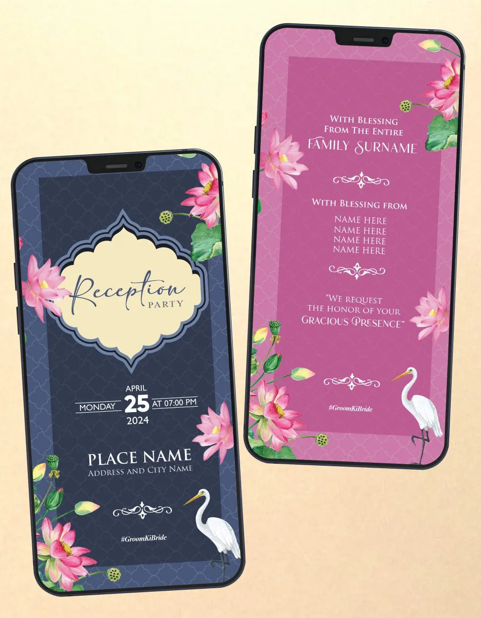 Colorful Wedding Invitation | Elegant Floral Reception eCard | W-343 ...