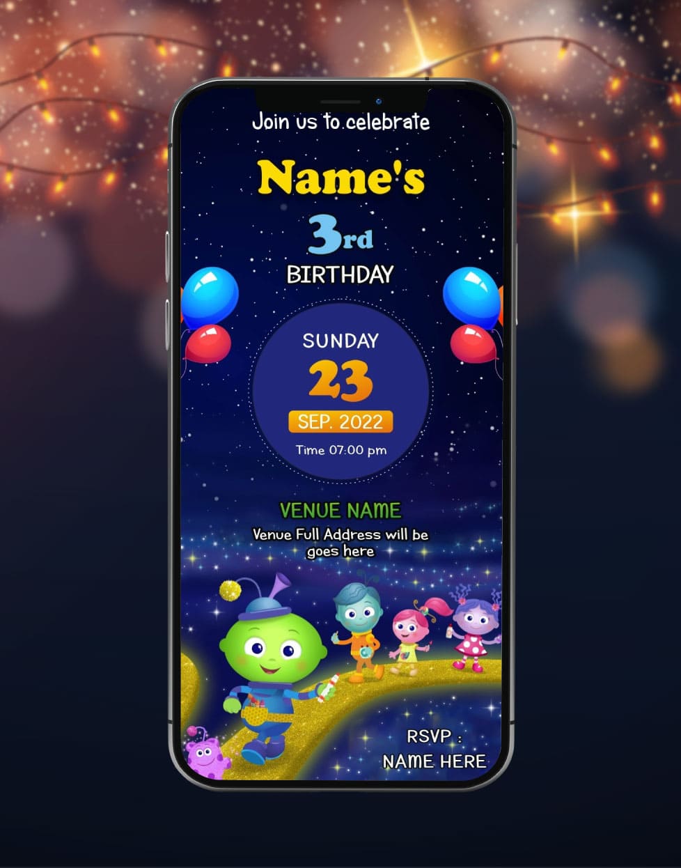 Creative Galaxy Birthday Invitation | Outer Space Theme Kids eCard | I ...