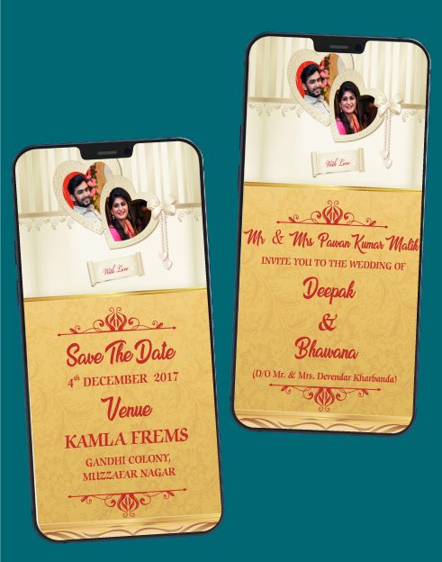 Customized Wedding Invitation eCards Online | Royal Cream & Gold Theme ...