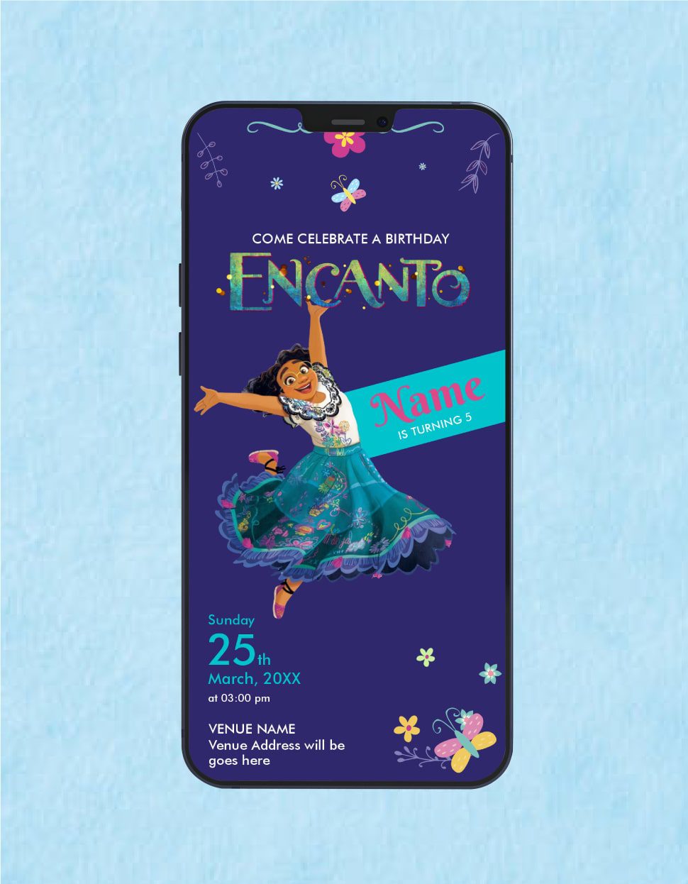 Encanto Birthday Invitation | Magical Disney Theme Kids E-Card | B-88 ...