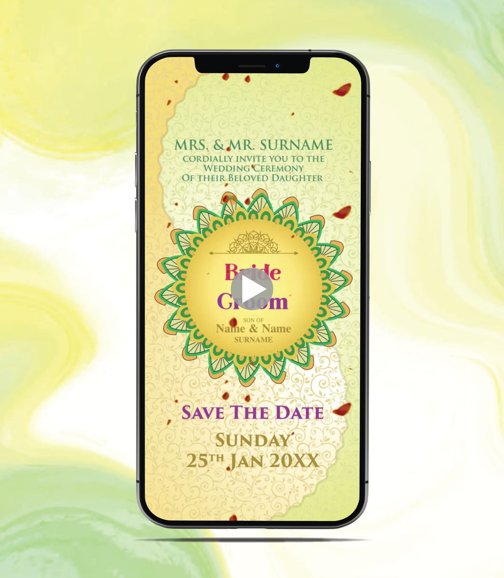 Floral Wedding Invitation Video Online | Multi-Day Event Design with V ...