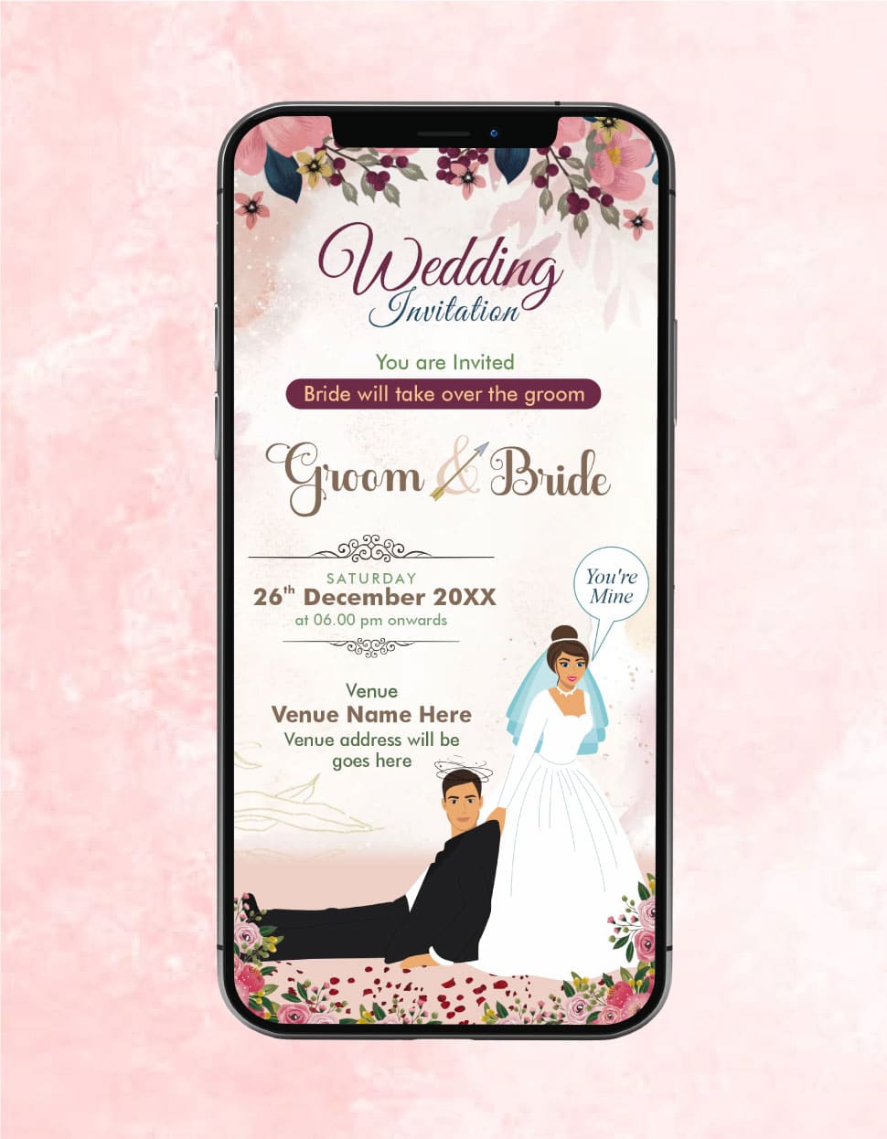 Funny Wedding Invitation | Bride Takes Over the Groom Comedy E-Invite ...