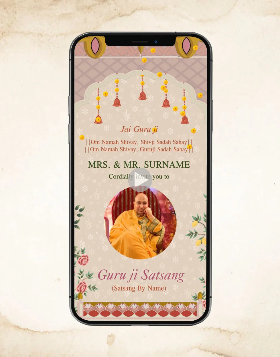 Guru Ji Satsang Invitation Video | Floral Theme Spiritual E-Invite | I ...