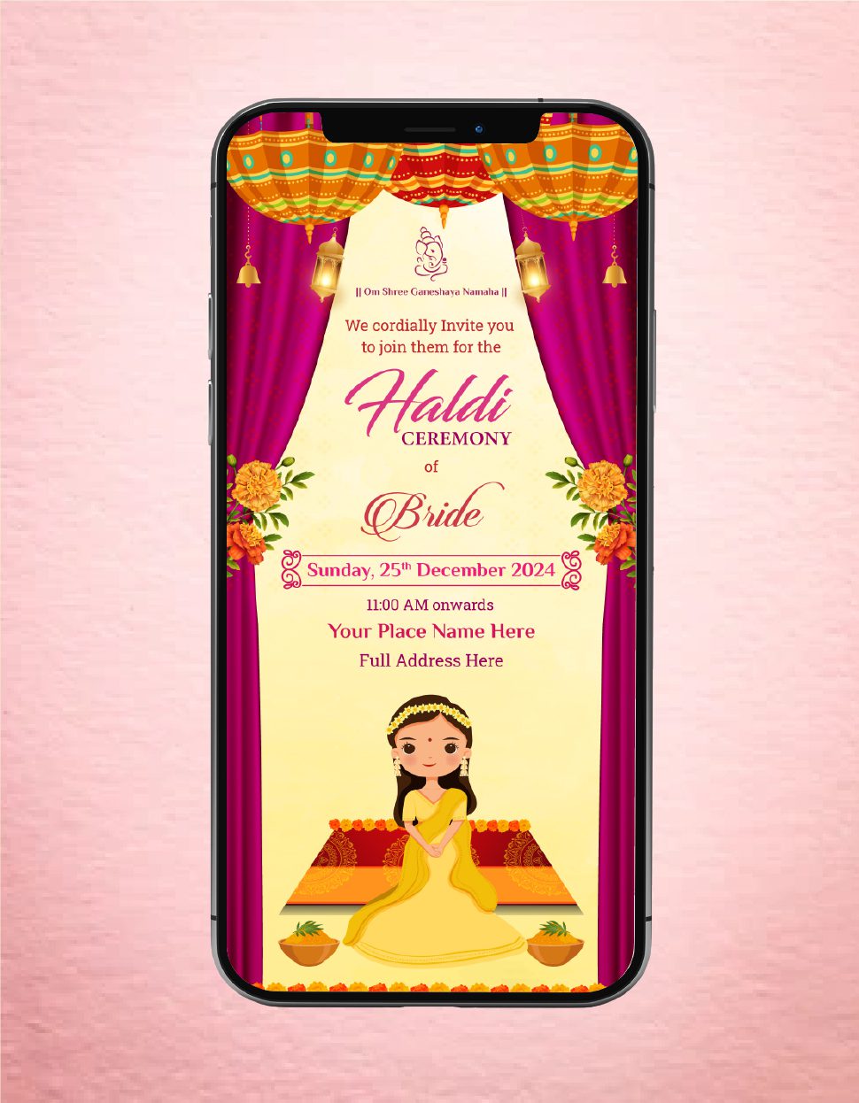 Haldi Ceremony Card | W-307 – InviteMart