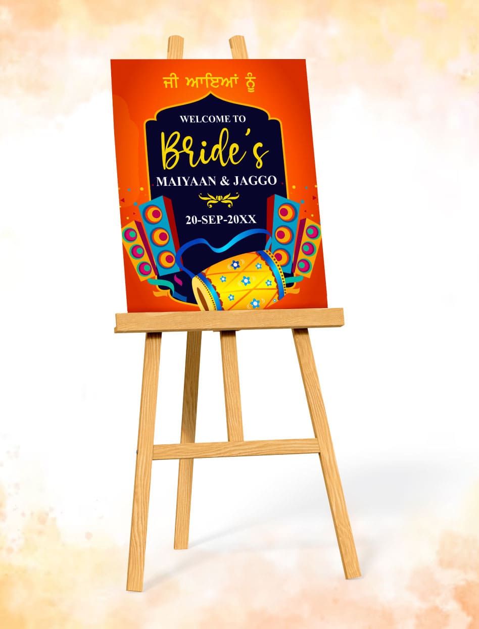Jaggo Night Sign Board Design | Colorful Dhol, Speaker & LED Theme Wel ...
