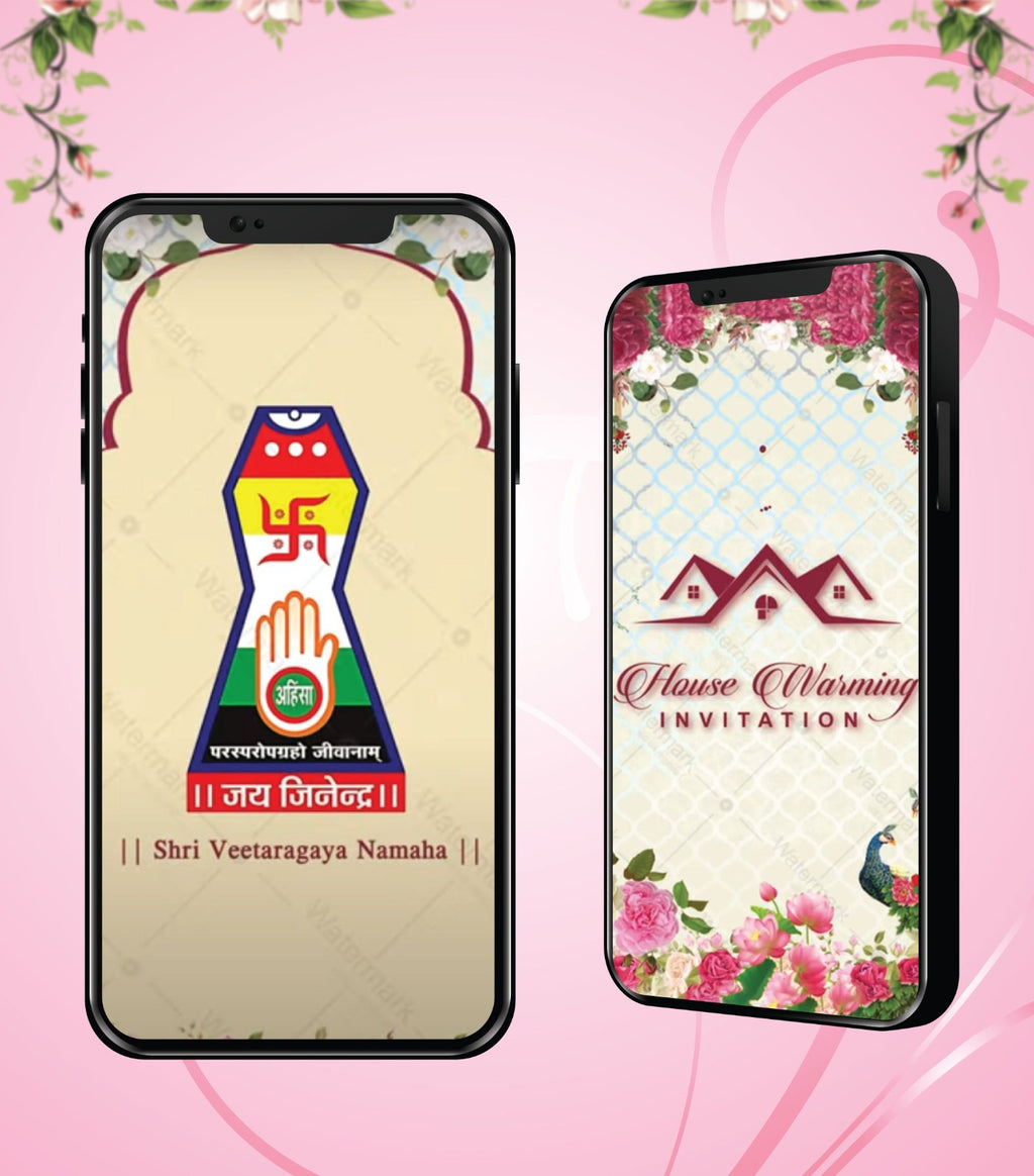Jain Housewarming Ceremony Invitation Video | Traditional Floral Gruha ...