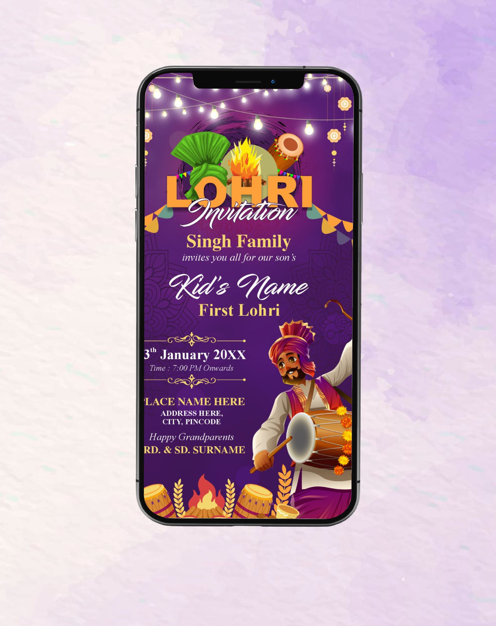 Kid First Lohri Invitation | IM-2544 – InviteMart