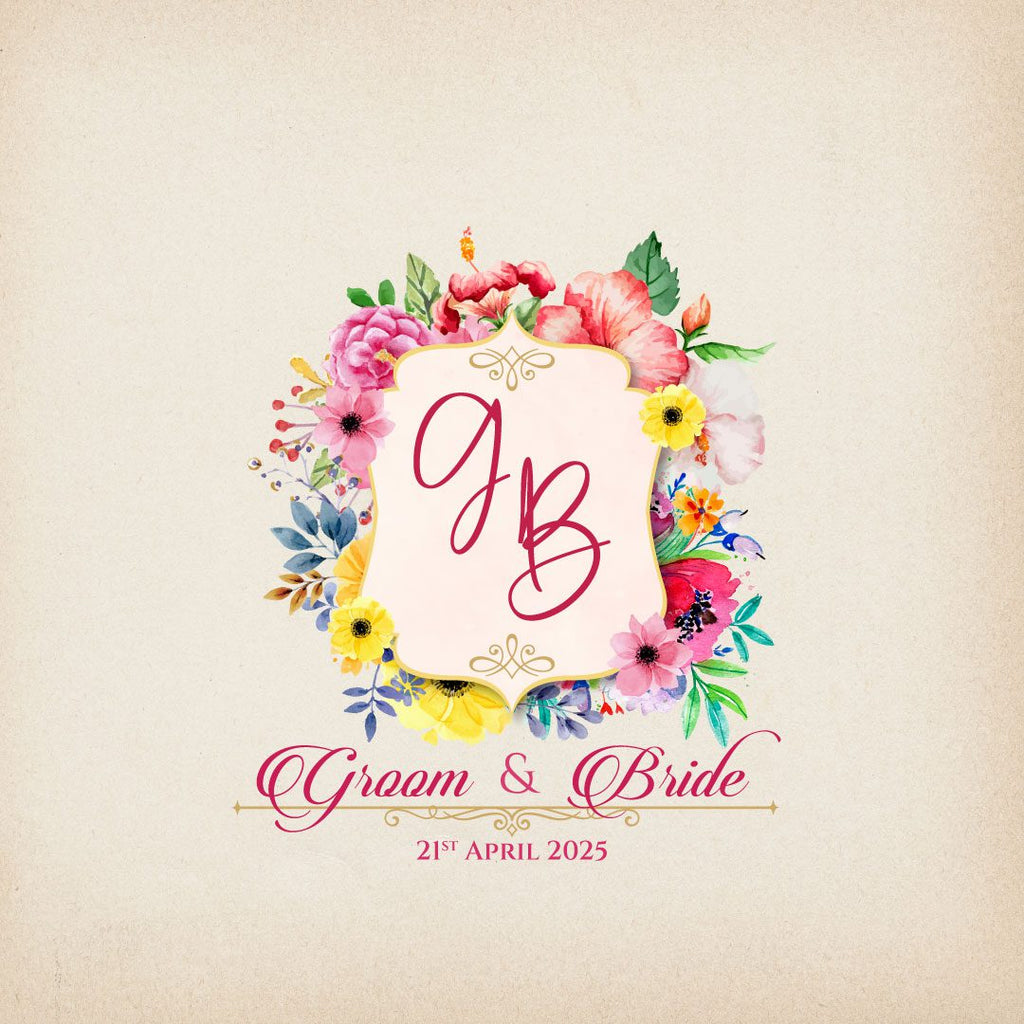 Logo Wedding Invite | Elegant Floral Monogram Wedding E-Invite | WL-07 ...