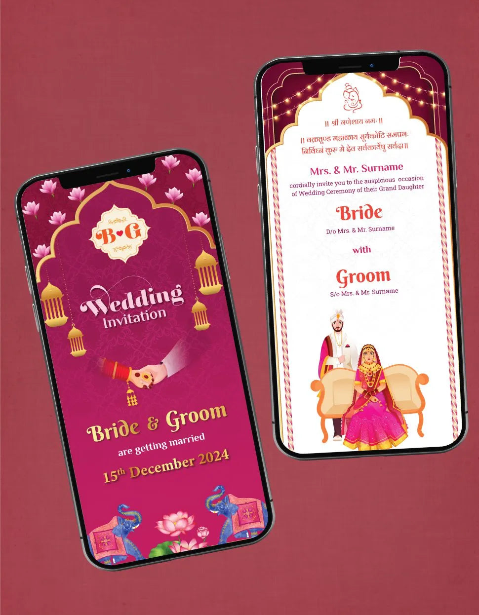 Multiple Event Wedding Invitation | Traditional Lotus & Mandap Theme ...