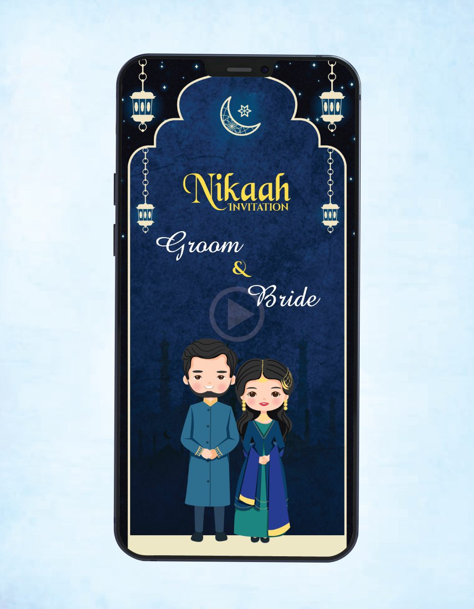 Muslim Wedding Invitation Video | Cute Cartoon Nikah Animated E-Invite ...