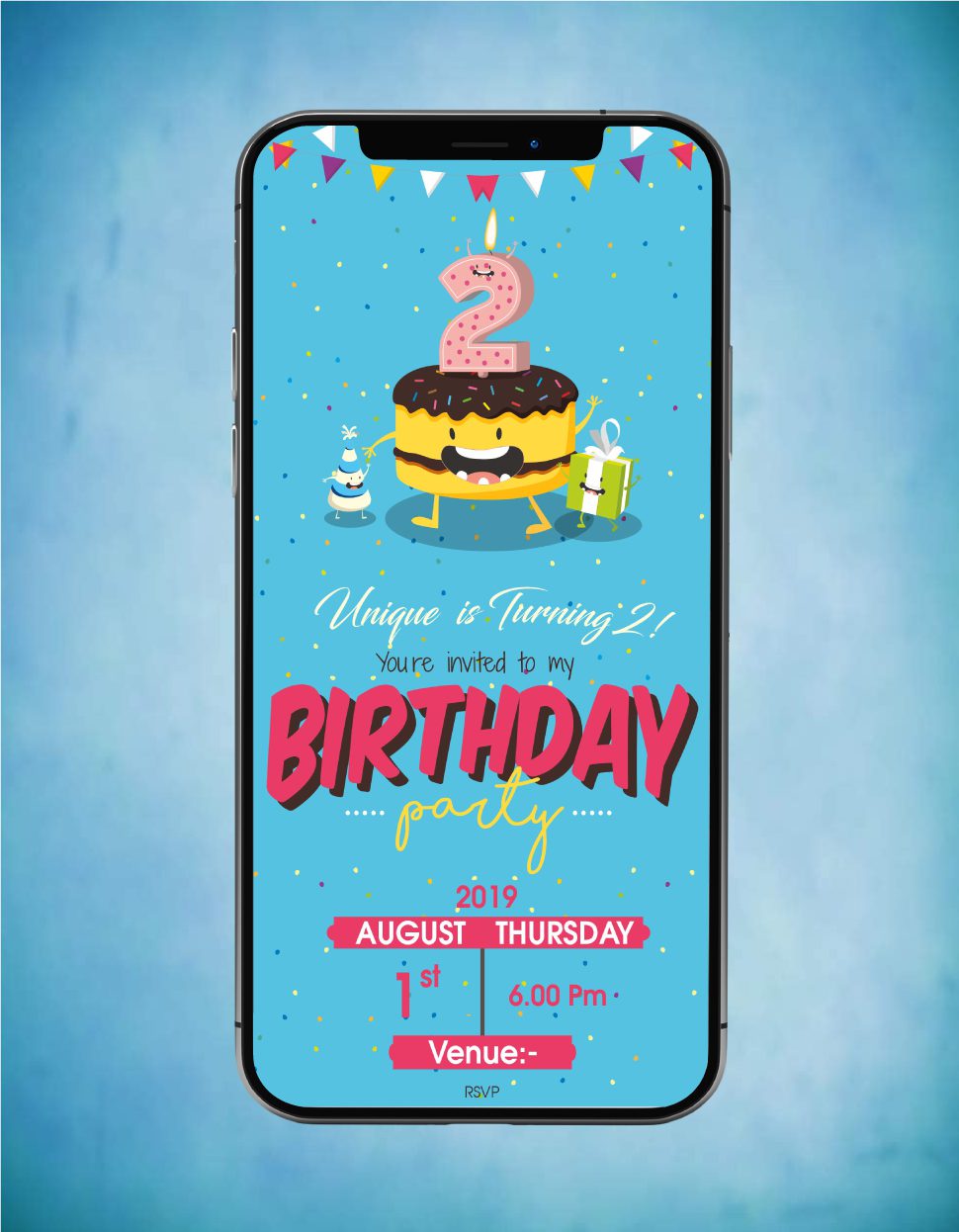 Paperless Birthday Invitation eCard | Cute Cake Theme Digital Card | B ...