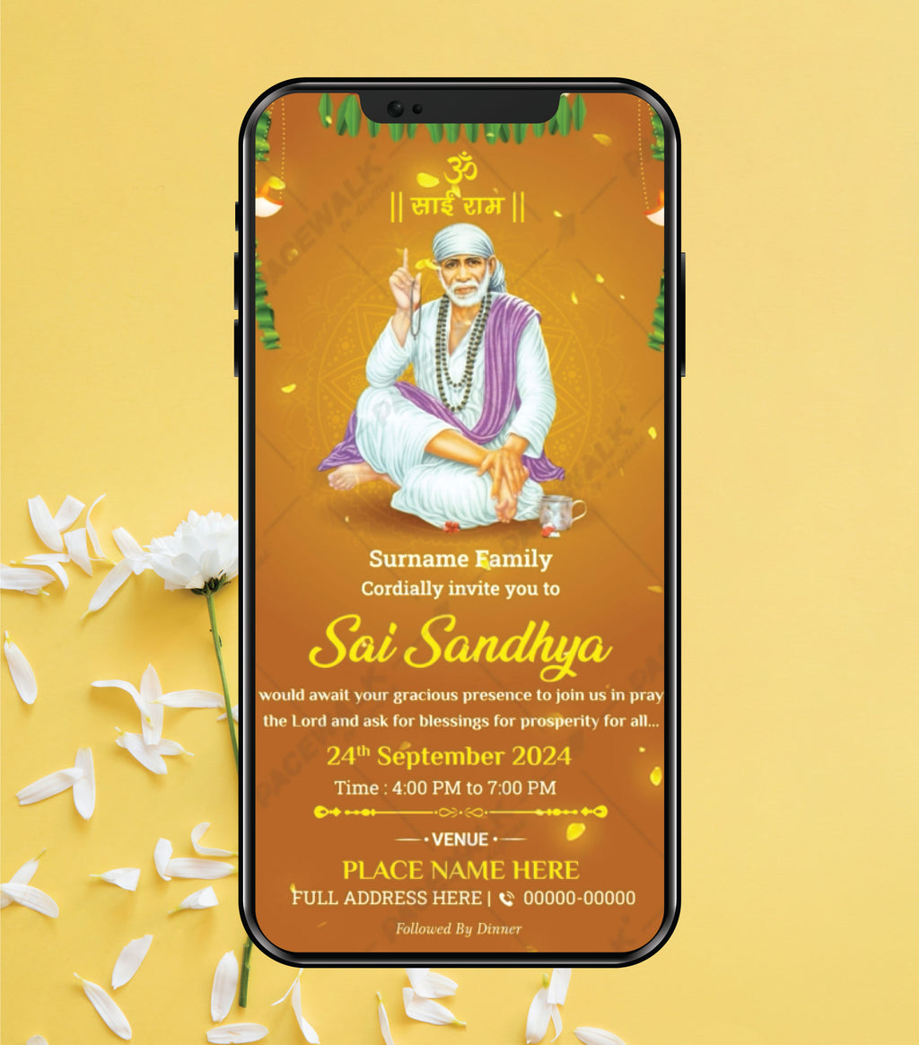 Sai Pooja Invitation Video | Peaceful Sai Sandhya Digital Invite | SB ...
