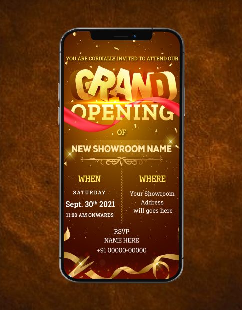 Shopwarming Invitation Card | Grand Opening Ceremony Invite | GO-09 ...
