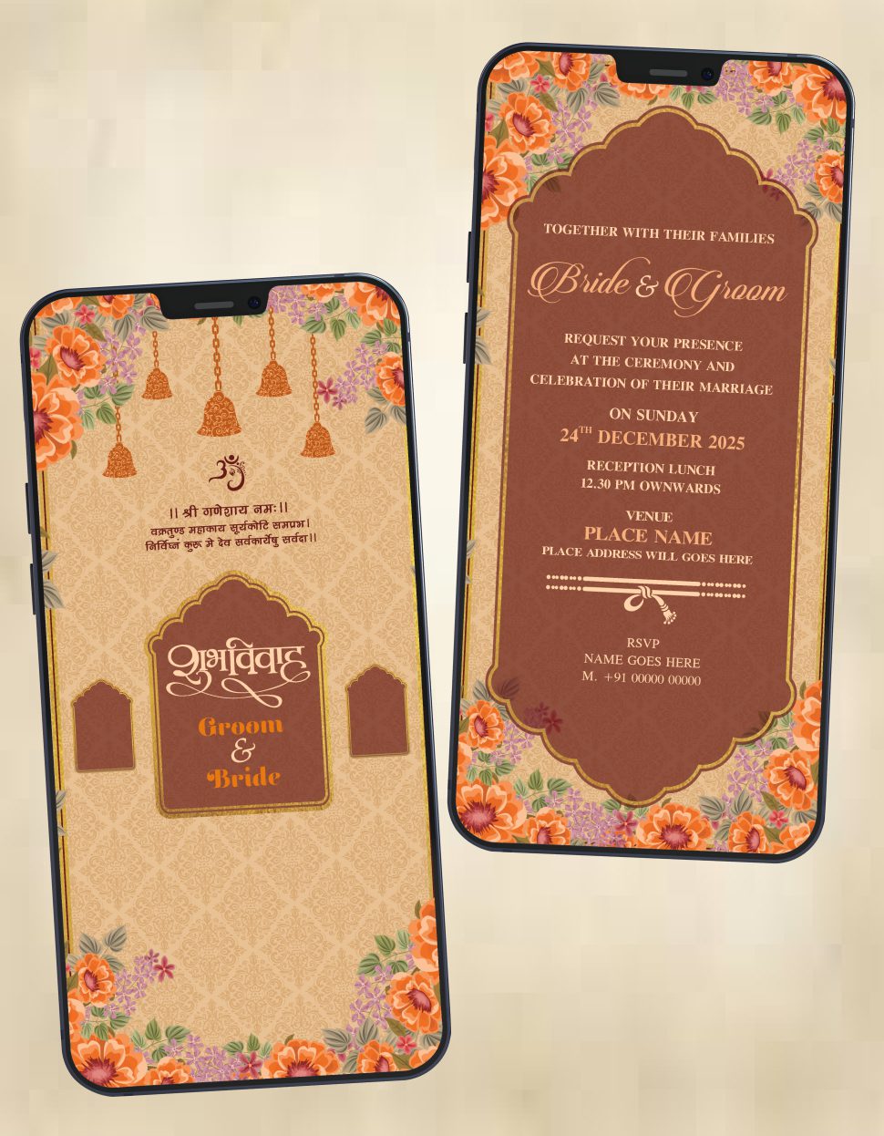 Shubh Vivah Invitation Card | Traditional Maroon & Floral Wedding E-In ...