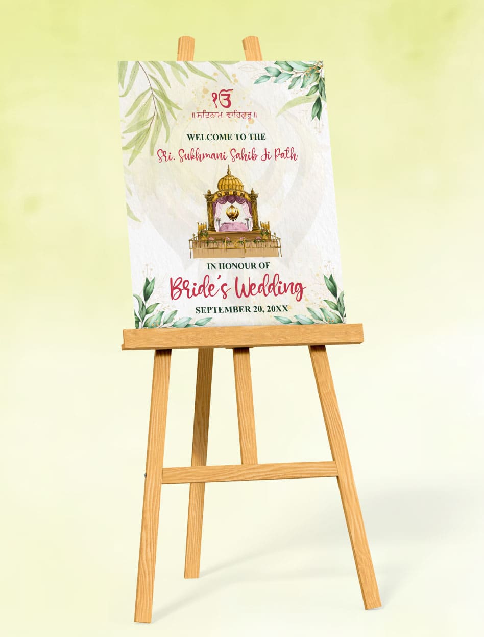 Sukhmani Sahib Path Sign Board Online | Sikh Wedding Welcome Board | I ...