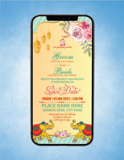 Traditional Wedding Card | W-107 – InviteMart