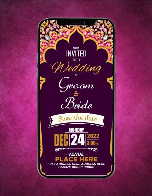 Traditional Wedding Invitation eCard Samples | W-24 – InviteMart