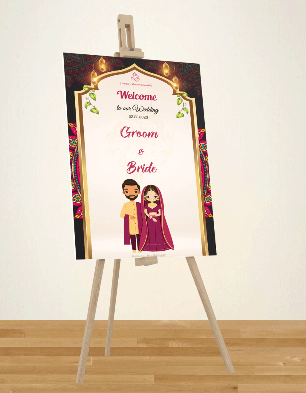 Wedding Ceremony Sign Board Design | Bride & Groom Welcome Poster | BD ...