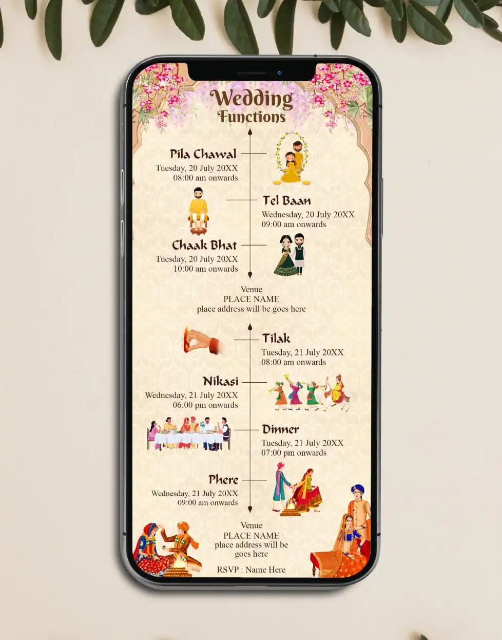 Wedding Function Invitations | Traditional Indian Itinerary Card | IM ...