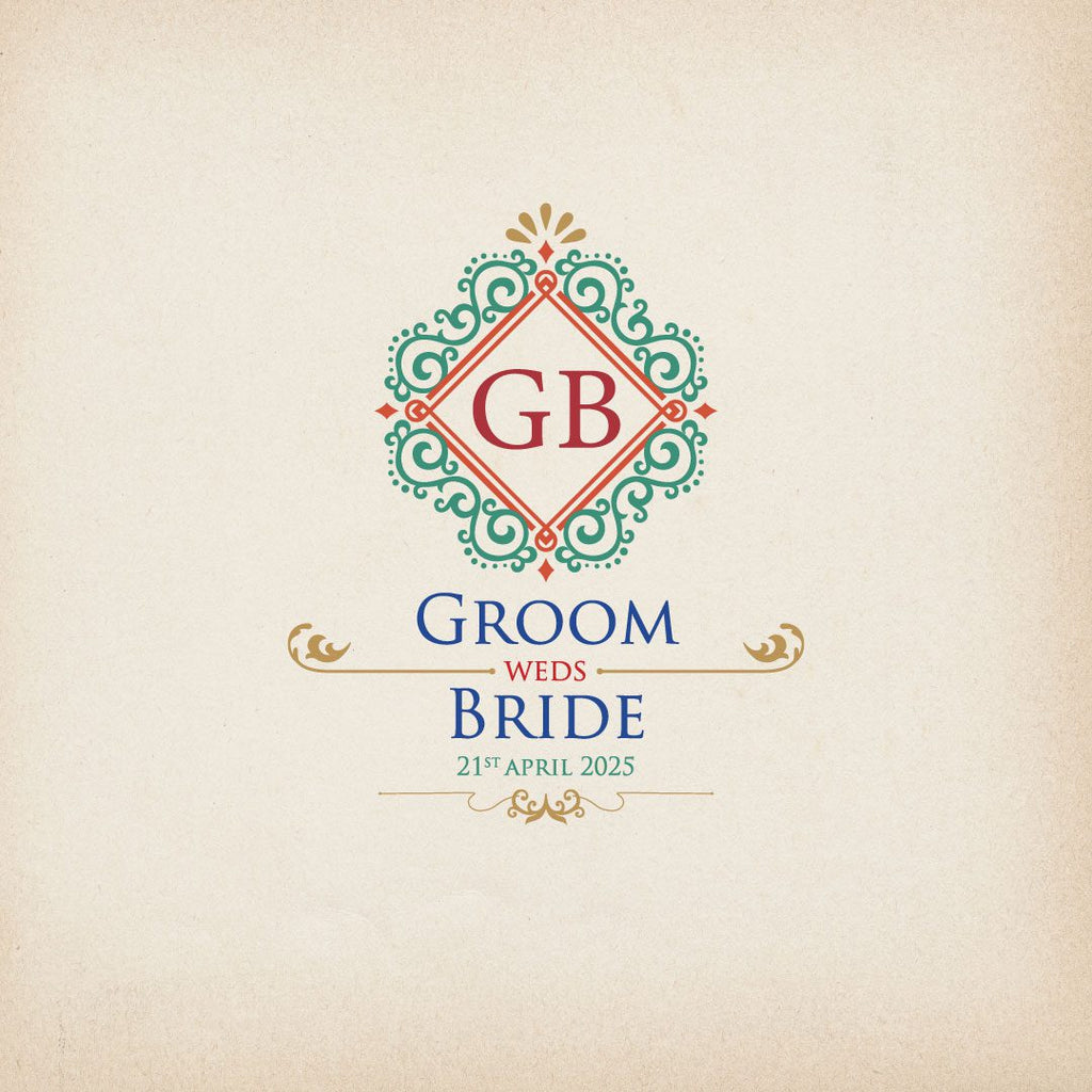 Wedding Invitation Logo with Royal Motif | Bride Groom Monogram | WL-0 ...