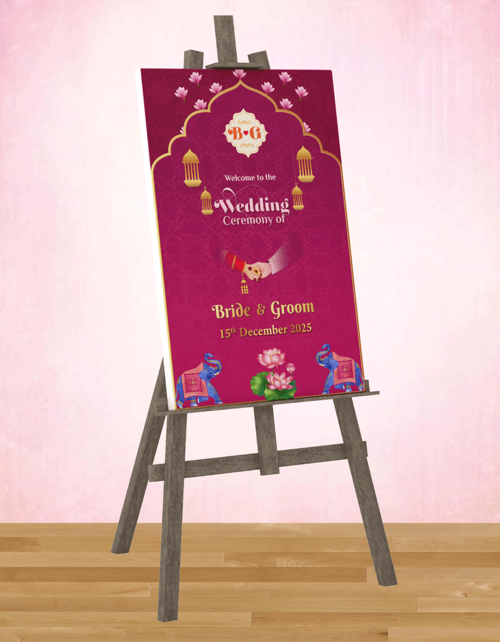 Wedding Welcome Board Design | Bride & Groom Ceremony Poster | BD-12 ...