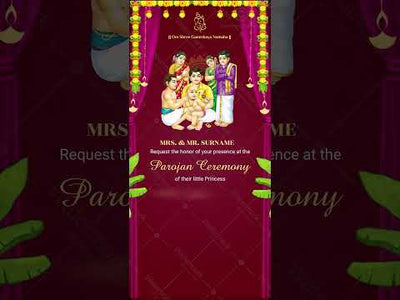 Parojan Ceremony Invitation Video Traditional South Indian Style For